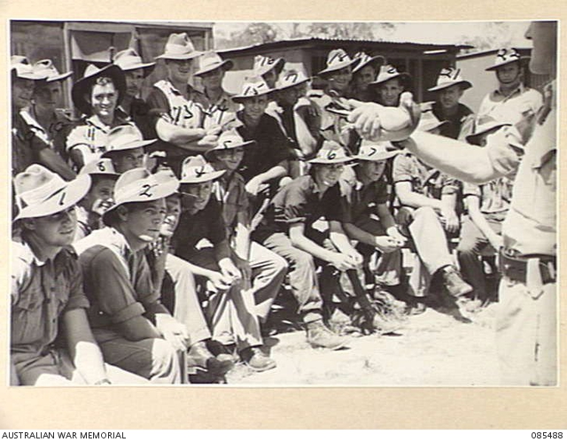 Captain H T Cornish, Officer Commanding 1 Pigeon Company, lecturing to ...