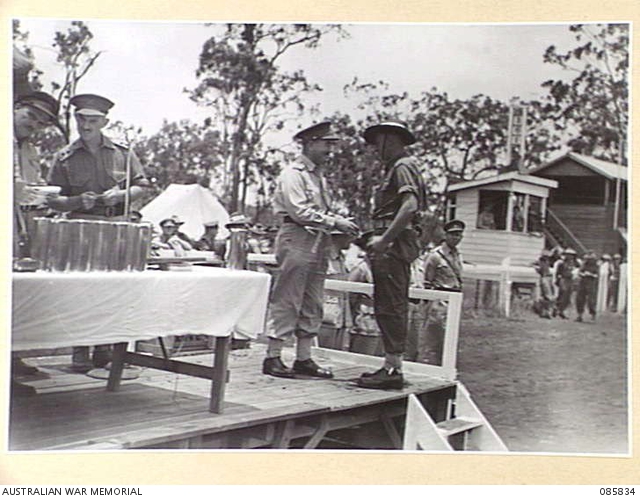 HERBERTON, QLD. 1945-01-19. LIEUTENANT GENERAL SIR LESLIE J MORSHEAD ...