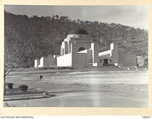 CANBERRA, ACT. 1944-07-12. THE AUSTRALIAN WAR MEMORIAL VIEWED FROM THE ...