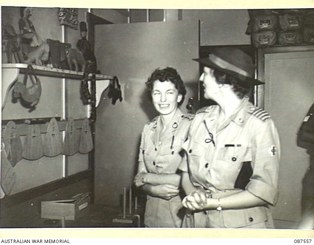 ROCKY CREEK, QUEENSLAND. 1945-03-21. LADY WAKEHURST, (2), A RED CROSS ...