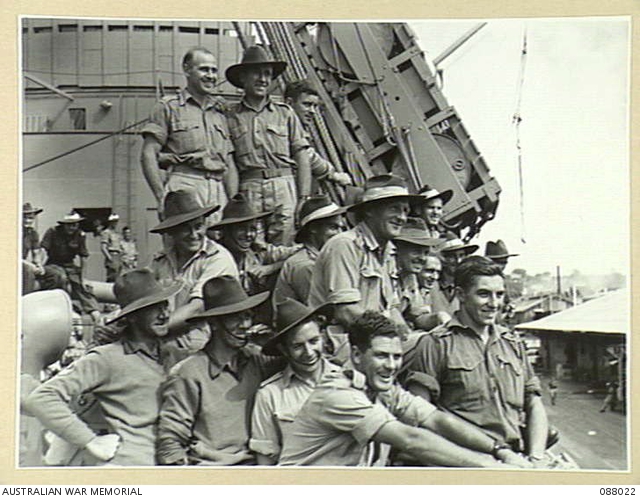 HAMILTON WHARF, BRISBANE, QUEENSLAND. 1945-03-29. HEADQUARTERS 1 BASE ...