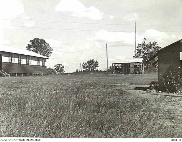 REDBANK, QUEENSLAND. 1945-04-04. THE OFFICERS' MESS, (LEFT); THE CHIEF ...