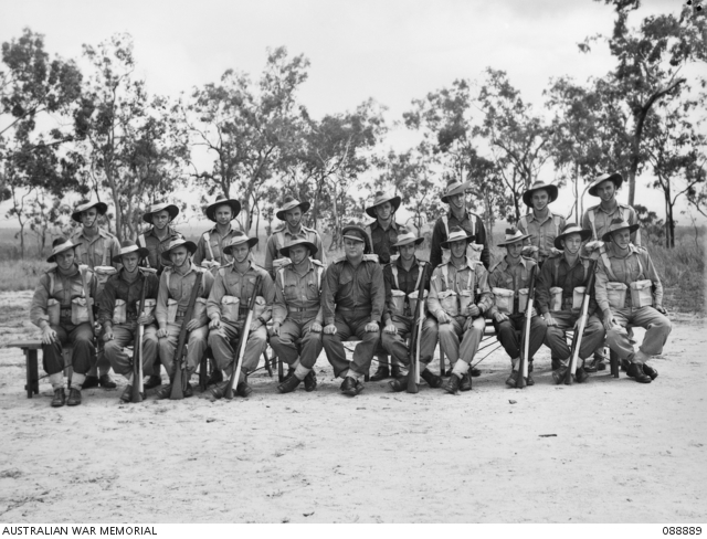 Group portrait of A Section, 11 Division Signallers. Left to right ...