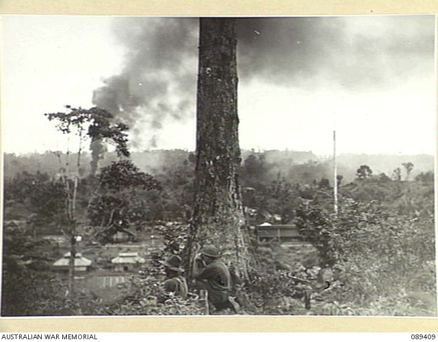 TARAKAN ISLAND, BORNEO. 1945-05-02. LOOKING FROM THE CREST OF HOSPITAL ...