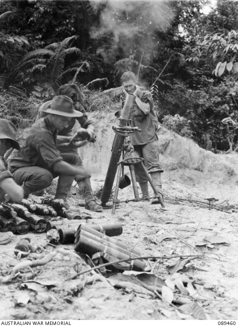 TARAKAN, BORNEO, 1945-05-06. A 2/48 INFANTRY BATTALION MORTAR PLATOON ...