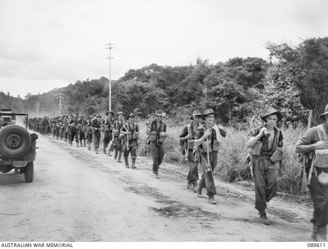 TARAKAN, BORNEO, 1945-05-09. MEN OF C COMPANY, 2/23 INFANTRY BATTALION ...