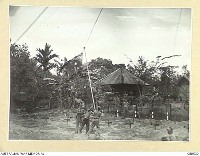 TARAKAN, BORNEO, 1945-05-08. MEN OF HEADQUARTERS 26 INFANTRY BRIGADE ...