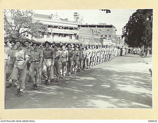BRISBANE, QUEENSLAND. 1945-05-13. AUSTRALIAN IMPERIAL FORCE PERSONNEL ...