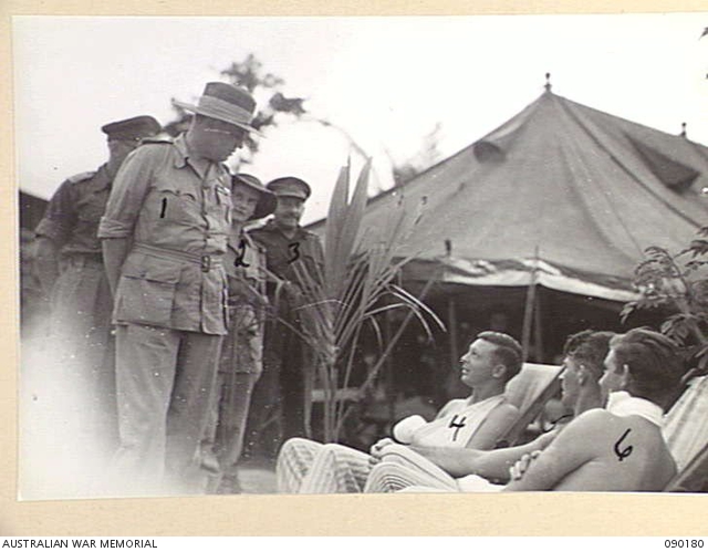 JACQUINOT BAY, NEW BRITAIN. 1945-03-29. LORD WAKEHURST, GOVERNOR OF NEW ...
