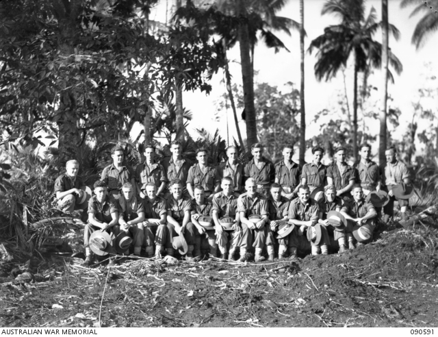 Morotai Island. 13 April 1945. Group portrait of No. 8 Platoon, A ...