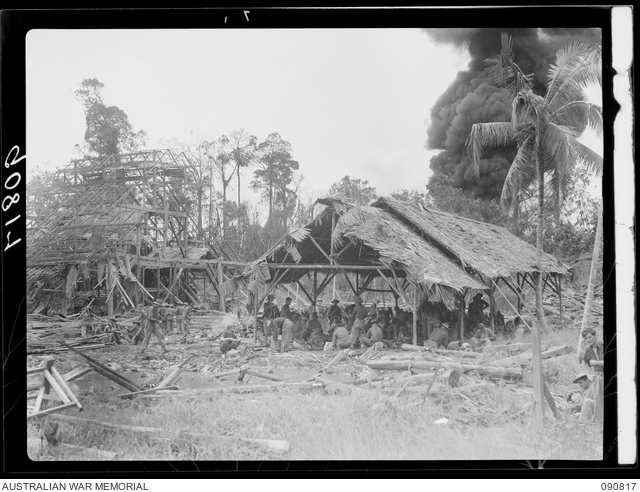 TARAKAN, BORNEO. 1945-05-01. 2/24 INFANTRY BATTALION TROOPS RESTING ...