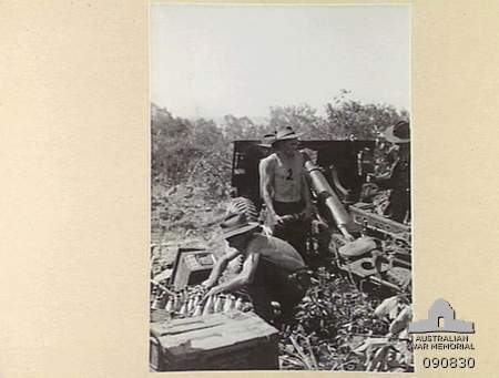 SADAU ISLAND, BORNEO. 1945-04-30. MEN OF 57 BATTERY, 2/7 FIELD REGIMENT ...