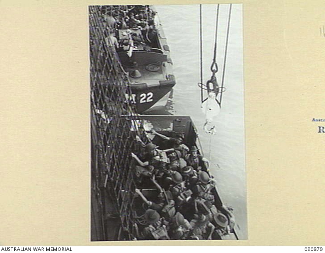 TARAKAN, BORNEO. 1945-05-01. HQ 26 INFANTRY BRIGADE TROOPS MOVE FROM ...