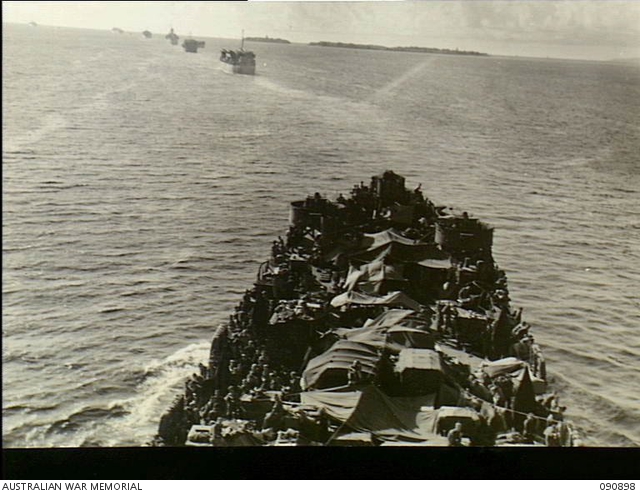 Morotai, Netherland East Indies. 1945-04-27. View from the crows nest ...