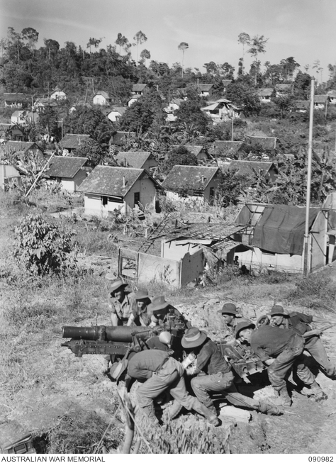 TARAKAN ISLAND, BORNEO. 1945-05-02. THE GUN CREW OF D TROOP, 14 BATTERY ...