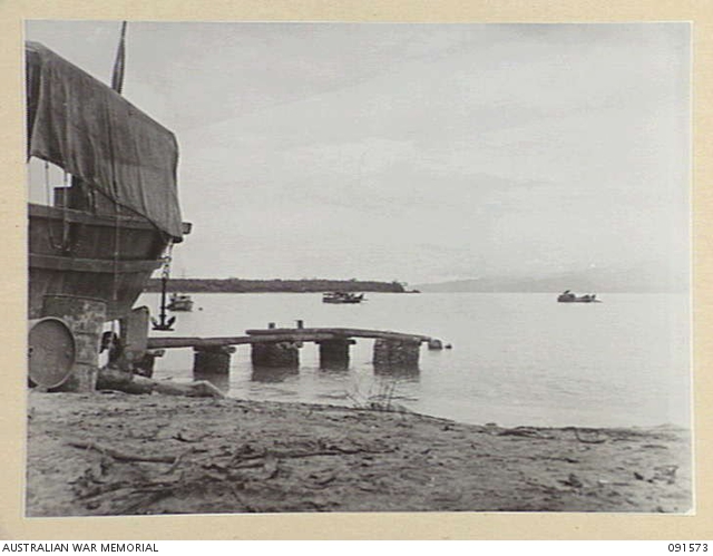 WIDE BAY, NEW BRITAIN, 1945-05-02. THE JETTY AT GOLDEN BEACH WITH NO 41 ...