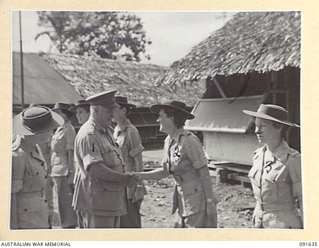 LAE, NEW GUINEA. 1945-05-11. GENERAL SIR THOMAS A. BLAMEY, COMMANDER-IN ...