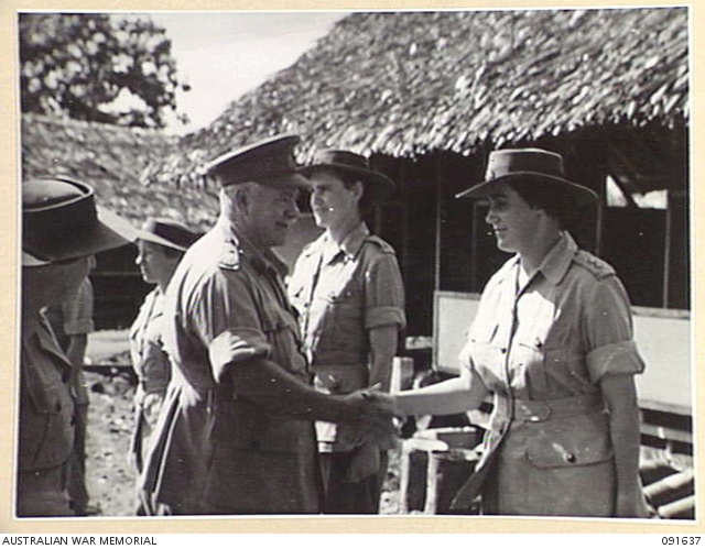 LAE, NEW GUINEA. 1945-05-11. GENERAL SIR THOMAS A. BLAMEY, COMMANDER-IN ...