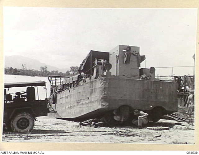 PURUATA ISLAND, SOUTH BOUGAINVILLE. 1945-05-29. A LANDING CRAFT ...