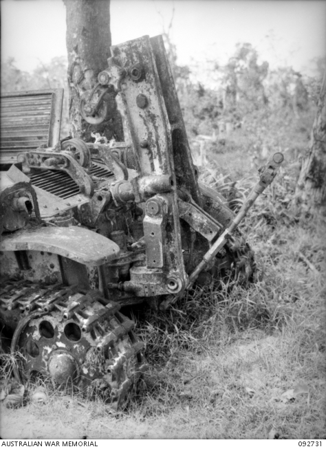 WEWAK AREA, NEW GUINEA, 1945-05-28. A KNOCKED OUT JAPANESE TYPE 97 CHI ...