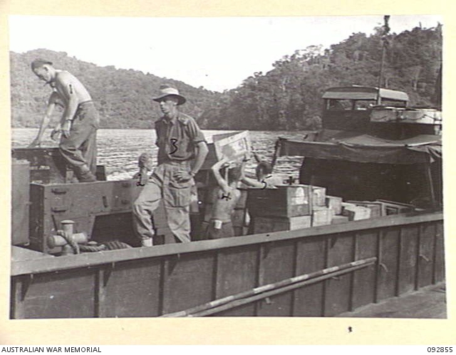 NANTAMBU, NEW BRITAIN. 1945-06. LIEUTENANT E.A. WITHINGTON, TRANSPORT ...