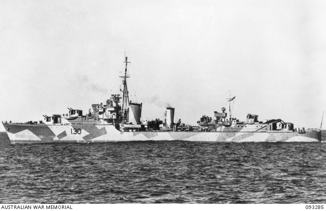 THE TRIBAL CLASS DESTROYER, HMAS ARUNTA. | Australian War Memorial