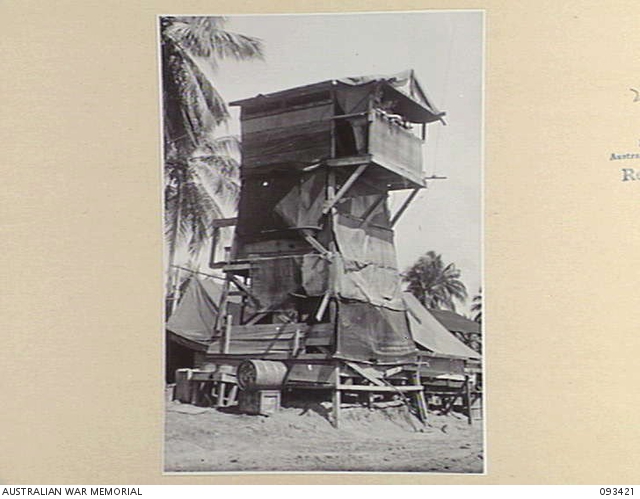AITAPE BEACH HEAD, NEW GUINEA. 1945-06-19. THE CONTROL TOWER MANNED BY ...