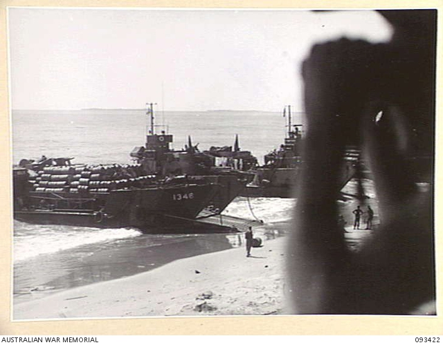 AITAPE BEACH HEAD, NEW GUINEA. 1945-06-19. THE VIEW FROM THE CONTROL ...