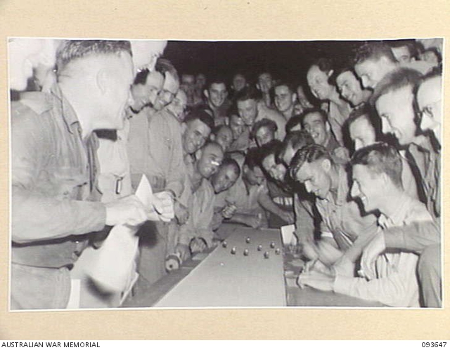 PALMALMAL PLANTATION, JACQUINOT BAY, NEW BRITAIN, 1945-07-03. PUNTERS ...