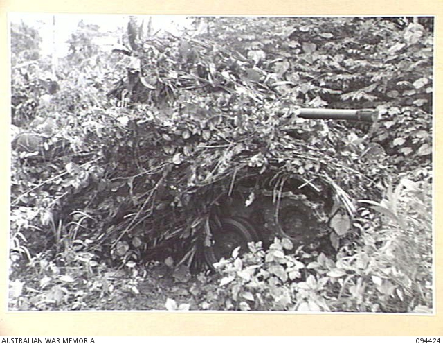 TOROKINA AREA, BOUGAINVILLE. 1945-07-28. AN M24 GENERAL CHAFFEE LIGHT ...
