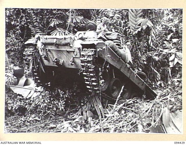 TOROKINA AREA, BOUGAINVILLE. 1945-07-28. AN M24 GENERAL CHAFFEE LIGHT ...