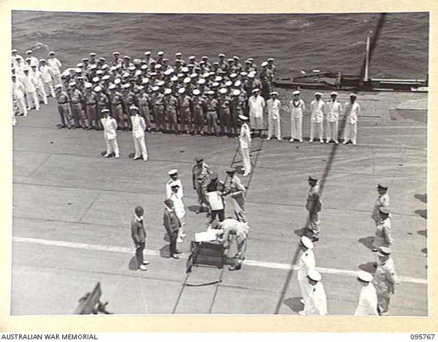 AT SEA OFF RABAUL, NEW BRITAIN. 1945-09-06. THE SURRENDER CEREMONY ON ...