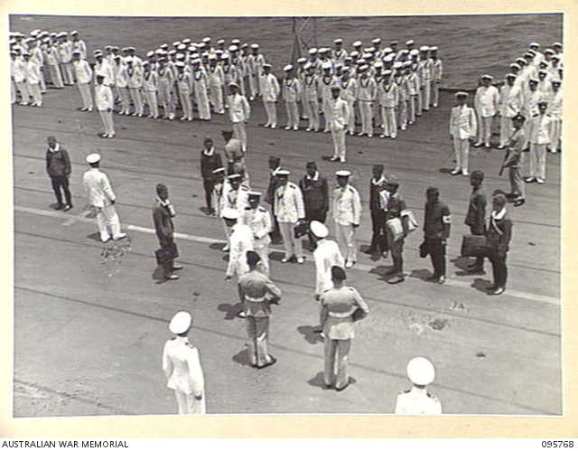 AT SEA OFF RABAUL, NEW BRITAIN. 1945-09-06. THE SURRENDER CEREMONY ON ...