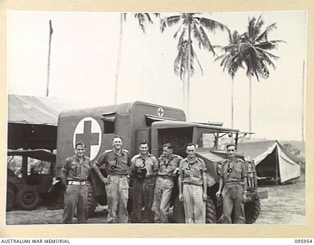 BORAM BEACH, WEWAK AREA, NEW GUINEA. 1945-08-31. PERSONNEL OF TRANSPORT ...