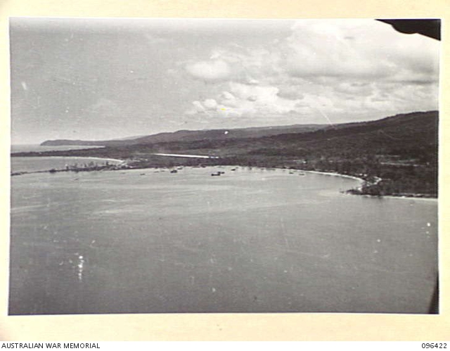 WEWAK HARBOUR, NEW GUINEA, 1945-09-12. AERIAL VIEW OF WEWAK HARBOUR. AS ...