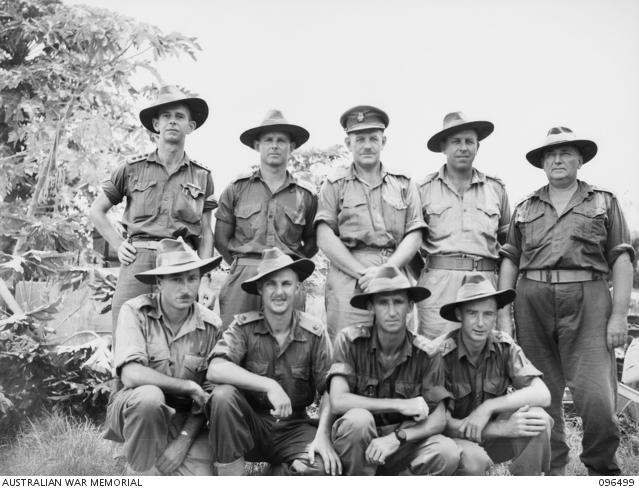 RABAUL, NEW BRITAIN, 1945-09-13. A GROUP OF OFFICERS AT 4 FIELD ...