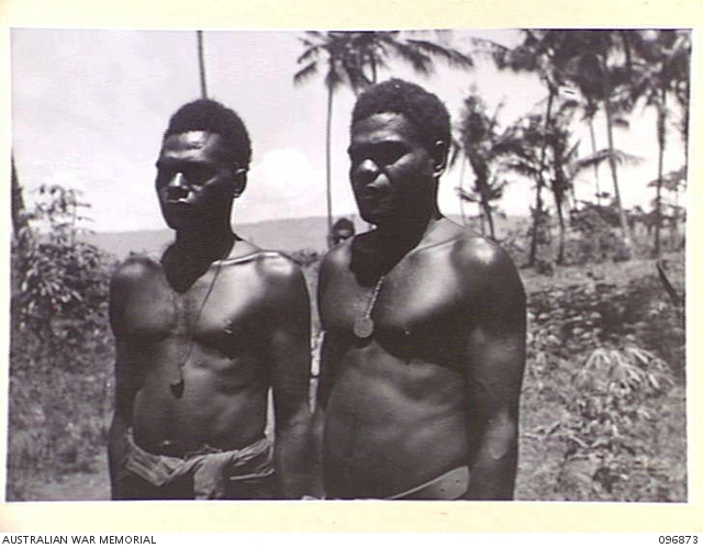 PRAED POINT, NEW BRITAIN, 1945-09-15. TOMARO AND TURLURA, TWO NATIVES ...