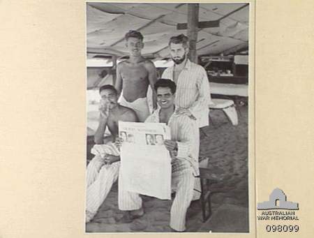 BORAM BEACH, NEW GUINEA. 1945-10-17. INDIAN OFFICERS WHO WERE LIBERATED ...