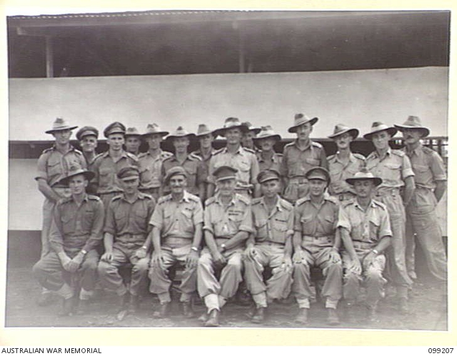 RABAUL, NEW BRITAIN, 1945-11-27. GROUP OF OFFICERS OF 5 BASE SUB AREA ...