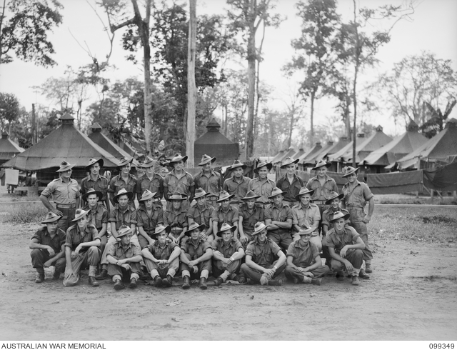 Outdoor group portrait of members of A Company, 8th Infantry Battalion ...