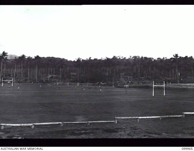RABAUL, NEW BRITAIN, 1946-04-05. THE SPORTS FIELD AT PILAPILA, TYPICAL ...