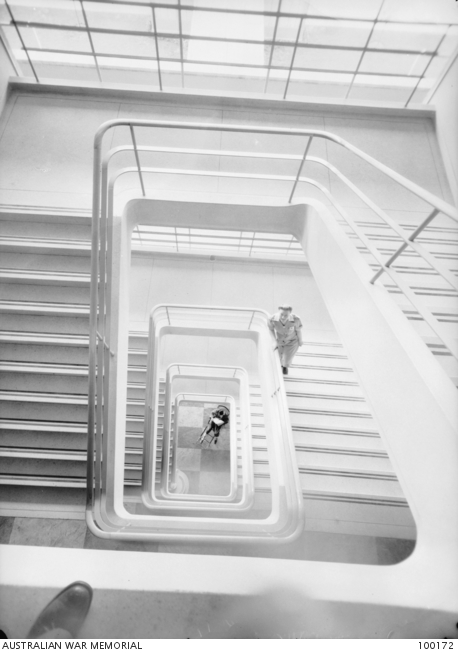 Heidelberg, Vic. c. 1943-11-16. Interior view of the stairwell looking ...