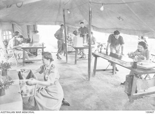 Port Moresby, New Guinea. 1944-05-29. The interior of the Orderly Room ...