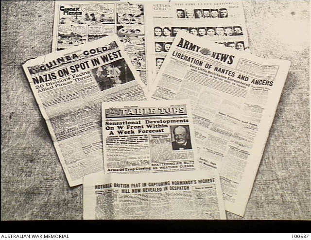 Melbourne, Vic. 1944-08-18. Examples of Australian Army newspapers ...