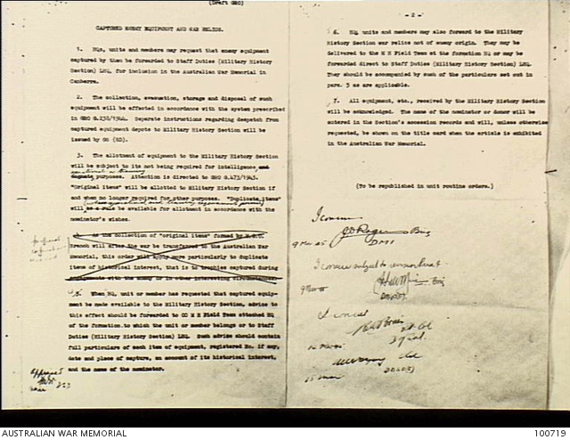 Melbourne, Vic. 1945-03-23. The draft of an Army general routine order ...
