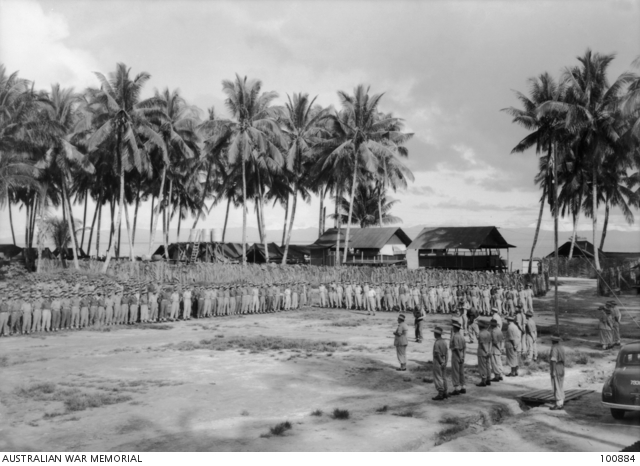 Morotai. 1945-08-16. The parade at Advanced Land Headquarters held the ...