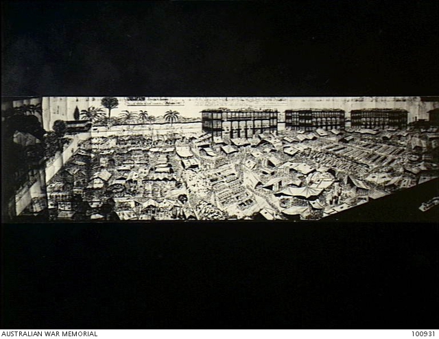 A sketch of the Australian prisoner of war camp in the grounds of the ...