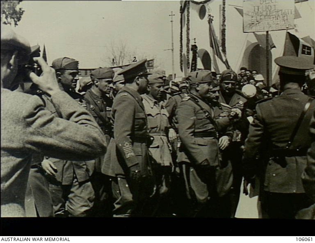 Benghazi. C. 1940. The Italian leader Benito Mussolini (1) and Marshal ...