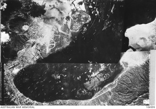 RABAUL, NEW BRITAIN, 1943-01-22. AERIAL PHOTOGRAPH FROM 30,000 FEET ...