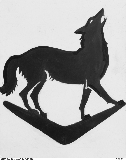 A formation sign used as a marking on some AIF vehicles. A howling ...